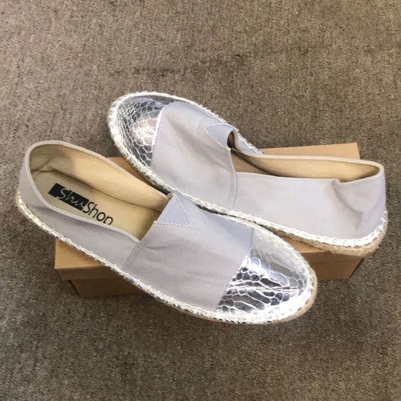 ShuShop | Shoes | Shu Shop Grey And Silver Espadrille | Poshmark